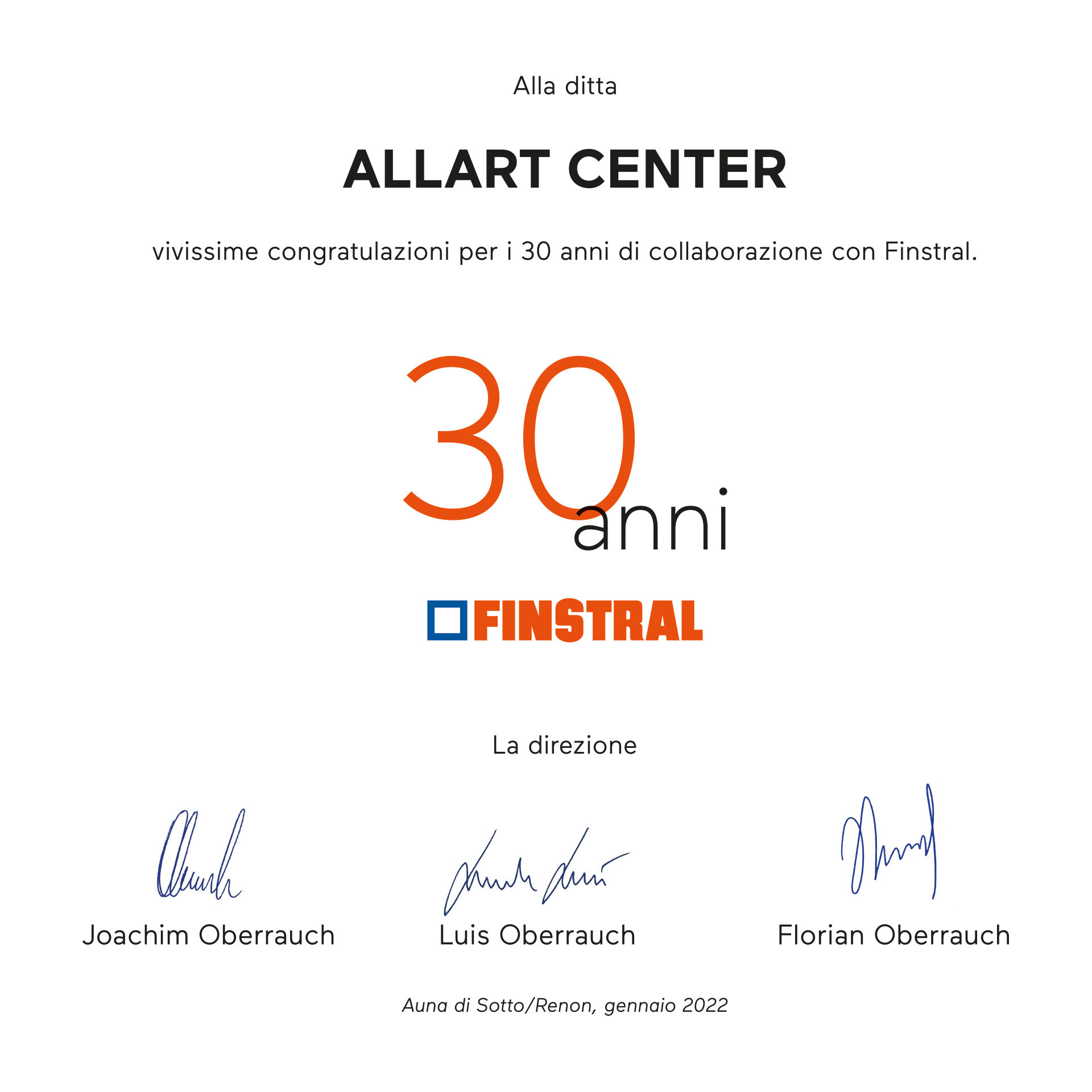 Studio Partner Finstral | Allart Center